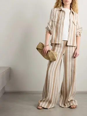 TWP Carter Striped Hemp Shirt - Neutrals