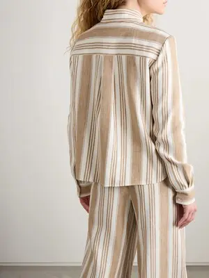 TWP Carter Striped Hemp Shirt - Neutrals