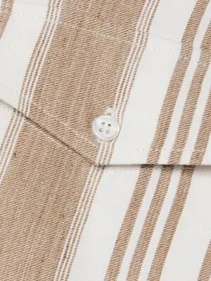 TWP Carter Striped Hemp Shirt - Neutrals