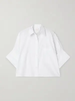 TWP Cropped Cotton-poplin Shirt