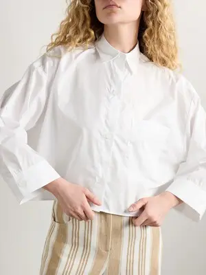 TWP Cropped Cotton-poplin Shirt