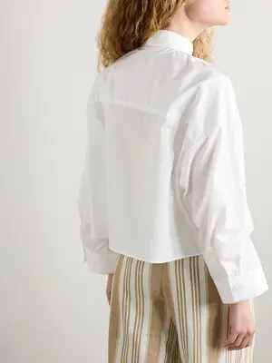 TWP Cropped Cotton-poplin Shirt
