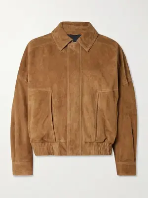 Nour Hammour Dalma Suede Bomber Jacket