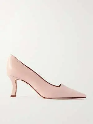 Manolo Blahnik Moiralo 70 Leather Pumps - Pastel Pink