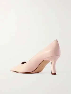 Manolo Blahnik Moiralo 70 Leather Pumps - Pastel Pink