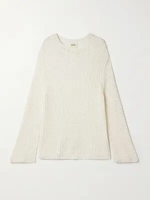 Khaite Elowen Open-knit Cotton Sweater - Neutrals