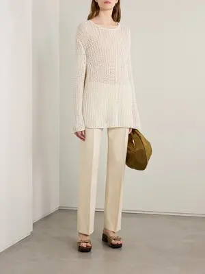 Khaite Elowen Open-knit Cotton Sweater - Neutrals