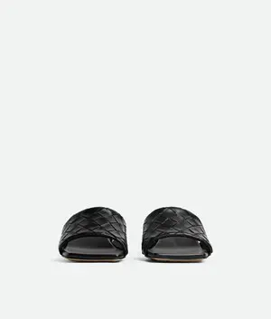 Bottega Veneta Intrecciato Leather Kitten-heel Mule Sandal - Black