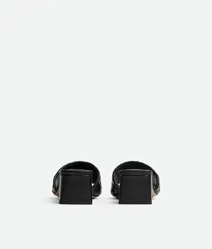 Bottega Veneta Intrecciato Leather Kitten-heel Mule Sandal - Black