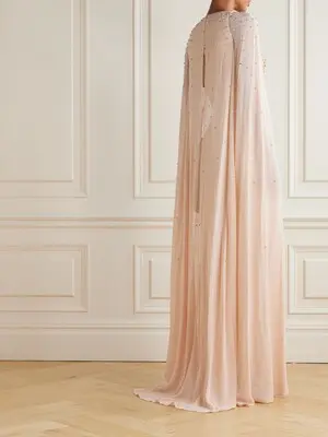 Jenny Packham Zenith Cape-effect Embellished Gown