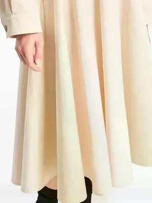 Prada Triangle-logo Flared Midi Skirt - Neutrals