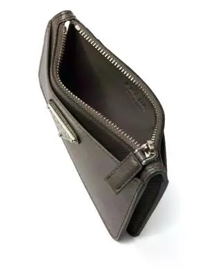 Prada Saffiano Leather Card Holder - Grey