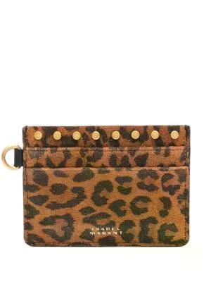 Isabel Marant Leopard-print Card Holder - Brown