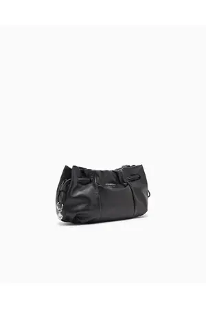 Emporio Armani Nappa-leather Drawstring Shoulder Bag - Black