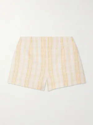 Faithfull The Brand Lila Checked Linen Shorts - Yellow