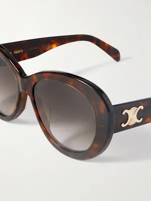 Celine Triomphe Round-frame Sunglasses - Brown