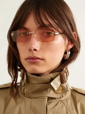 Fendi First Rectangular Sunglasses - Silver