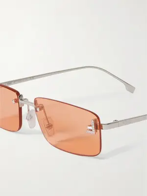 Fendi First Rectangular Sunglasses - Silver