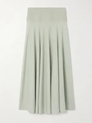 Alaïa Wool-blend Maxi Skirt - Green