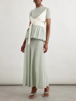 Alaïa Wool-blend Maxi Skirt - Green
