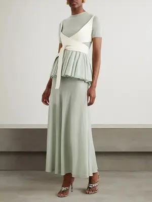 Alaïa Wool-blend Maxi Skirt - Green