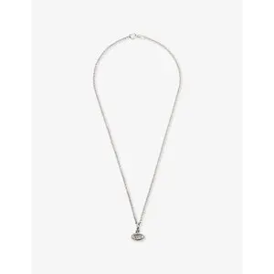 VIVIENNE WESTWOOD Petite Orb Brass And Crystal Pendant Necklace - Oxi Silver/platinum
