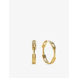 Monica Vinader Signature Link Sterling Medium Hoop Earrings - Gold