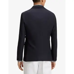 BOSS Double-breasted Notched-lapel Cotton-wool Blend Blazer
