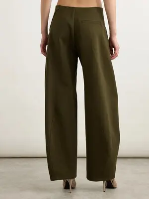 Alaïa Cotton-poplin Barrel-leg Pants - Green
