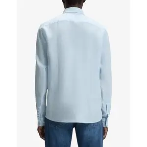 BOSS Logo-embroidered Regular-fit Linen Shirt