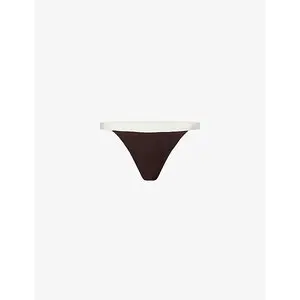 Monday Swimwear Santorini Bikini Bottoms - Espresso Ivory