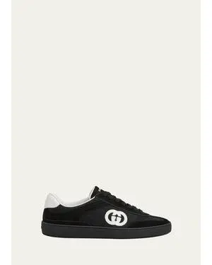 Gucci G75 Suede And Sima Nylon T-toe Sneakers - Black