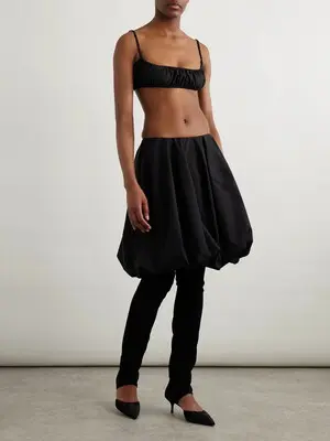 Alaïa Gathered Cotton-poplin Bralette