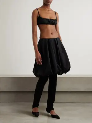Alaïa Gathered Cotton-poplin Bralette