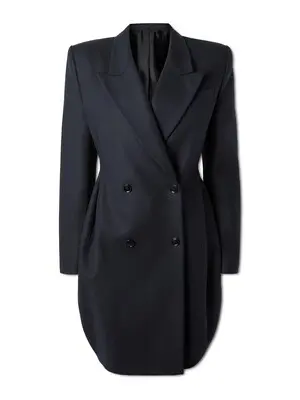 Alaïa Double-breasted Cotton Blazer - Blue
