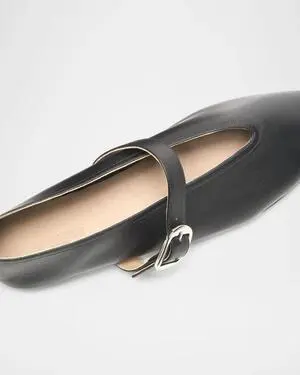 Le Monde Beryl Stella Leather Ballerina Flats - Black
