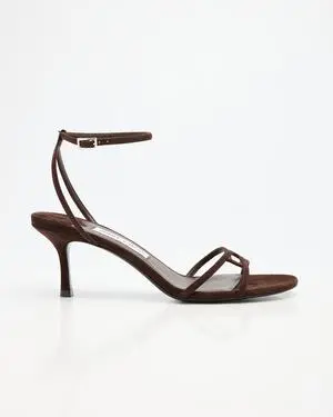 JIMMY CHOO 1998 Leo Suede Sandals - Choc