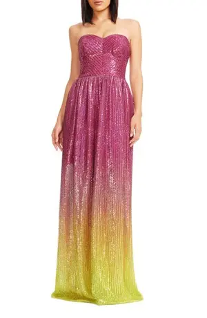 Dress The Population Audrina Sequin Strapless Gown