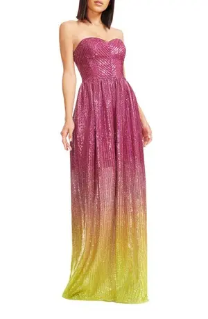 Dress The Population Audrina Sequin Strapless Gown
