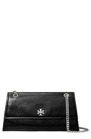Tory Burch Kira Turnlock Leather Convertible Shoulder Bag - Black