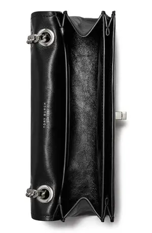 Tory Burch Kira Turnlock Leather Convertible Shoulder Bag - Black