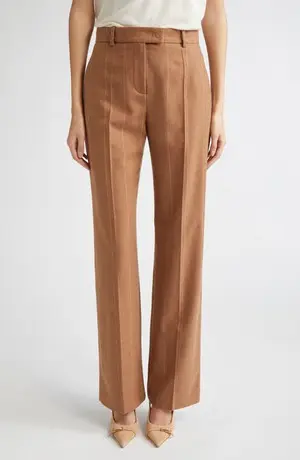 Eleventy Pinstripe Wool Straight Leg Trousers