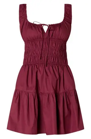 NIA Cotton Mini Sundress - Plum