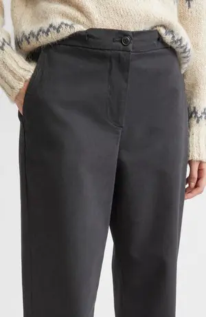 Eleventy Narrow Leg Cotton-modal Pants - 15 Smoke Gray Melang