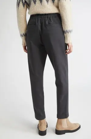 Eleventy Narrow Leg Cotton-modal Pants - 15 Smoke Gray Melang
