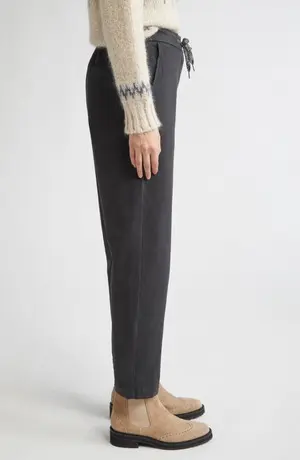 Eleventy Narrow Leg Cotton-modal Pants - 15 Smoke Gray Melang
