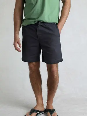 WEIRD FISH Weston Relaxed Canvas Shorts - Navy