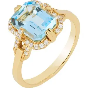 Goshwara Gossip Emerald-cut Ring - Pale Blue
