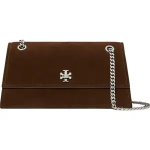 Tory Burch Kira Turnlock Suede Convertible Shoulder Bag - Dark Cocoa