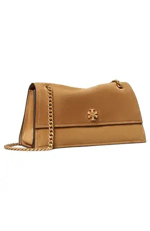 Tory Burch Kira Turnlock Suede Convertible Shoulder Bag - Toffee